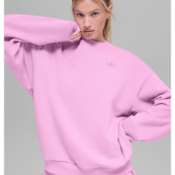 ALO Yoga | Sweaters | Sold Out Alo Candy Heart Pink Regular Crew | Poshmark
